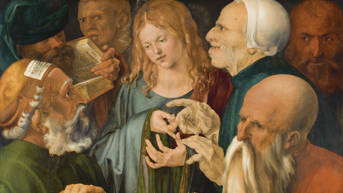 Jesus Among the Doctors - Dürer, Albrecht. Museo Nacional Thyssen ...