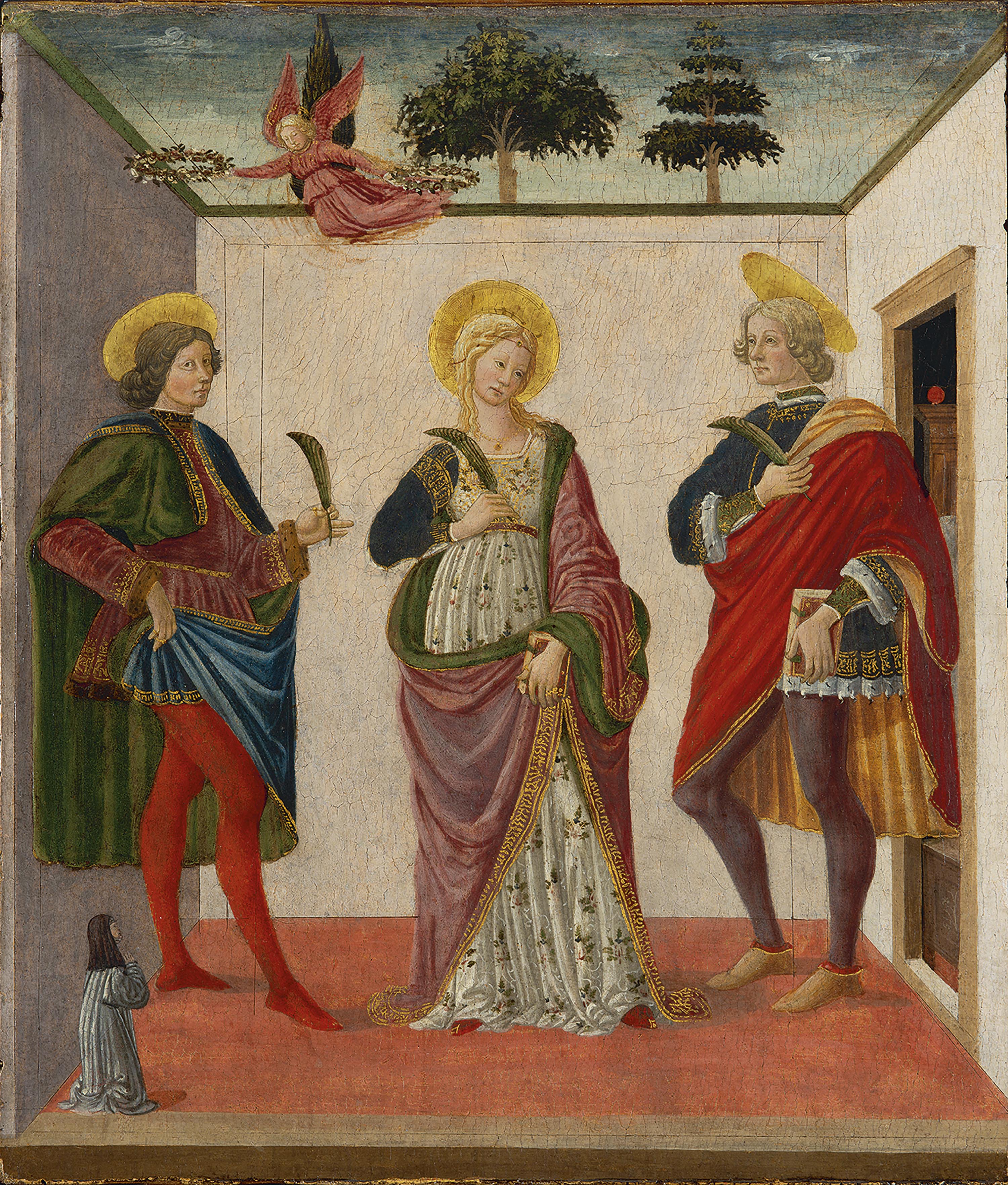 Saint Cecilia between Saint Valerian and Saint Tiburtius with a Donor ...
