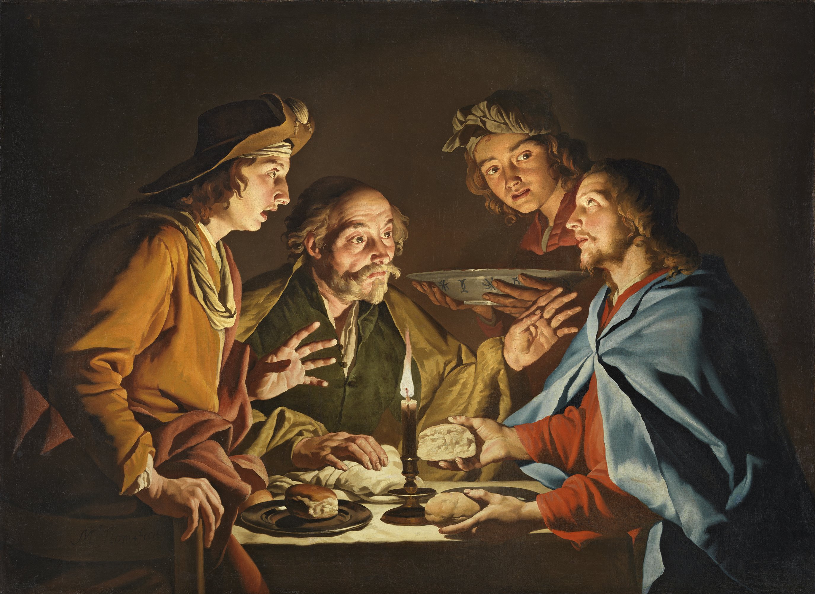 The Supper at Emmaus - Stom, Matthias. Museo Nacional Thyssen-Bornemisza
