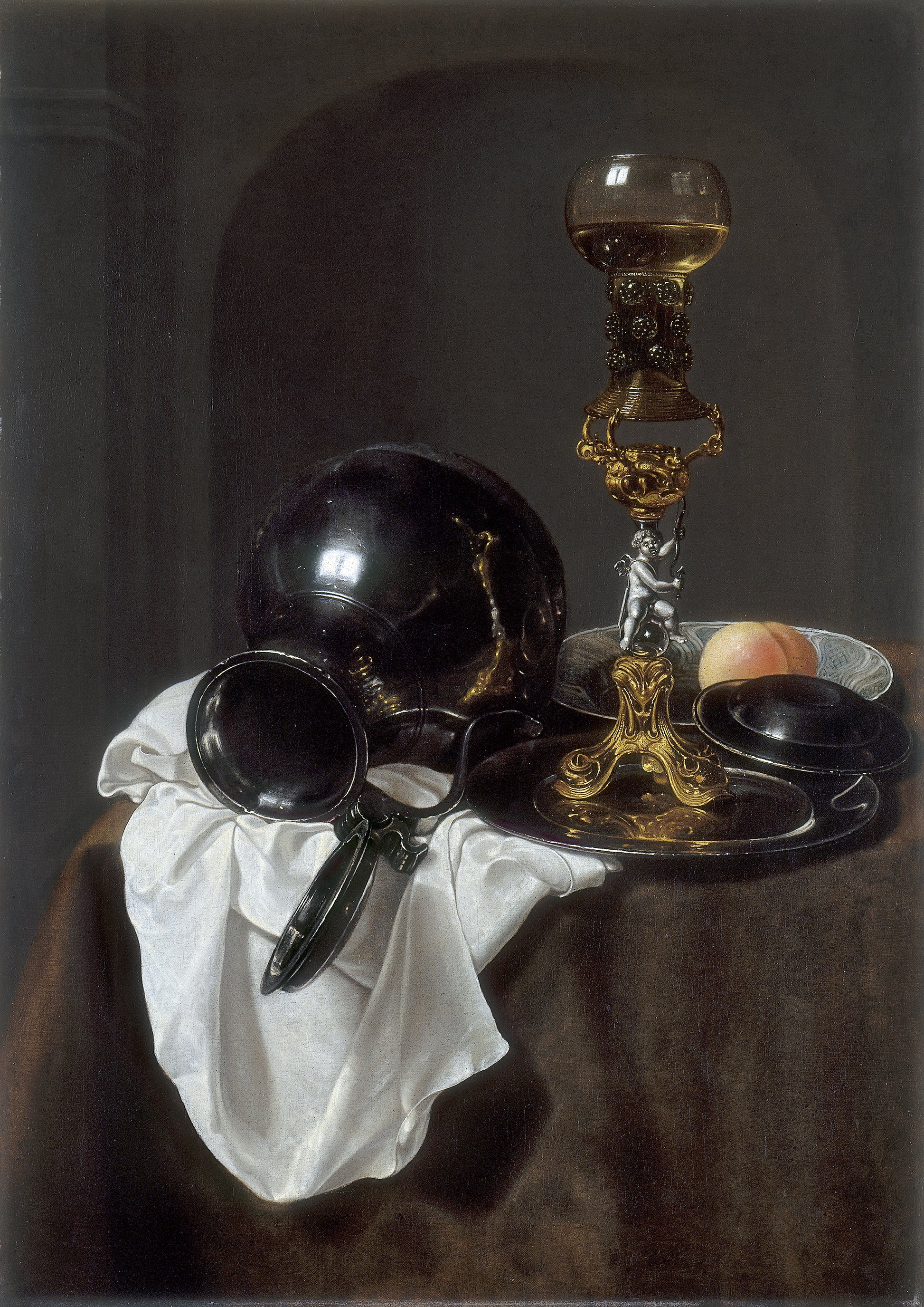 Still Life with Glass of Wine, pewter Jug and other Objects - Treck ...