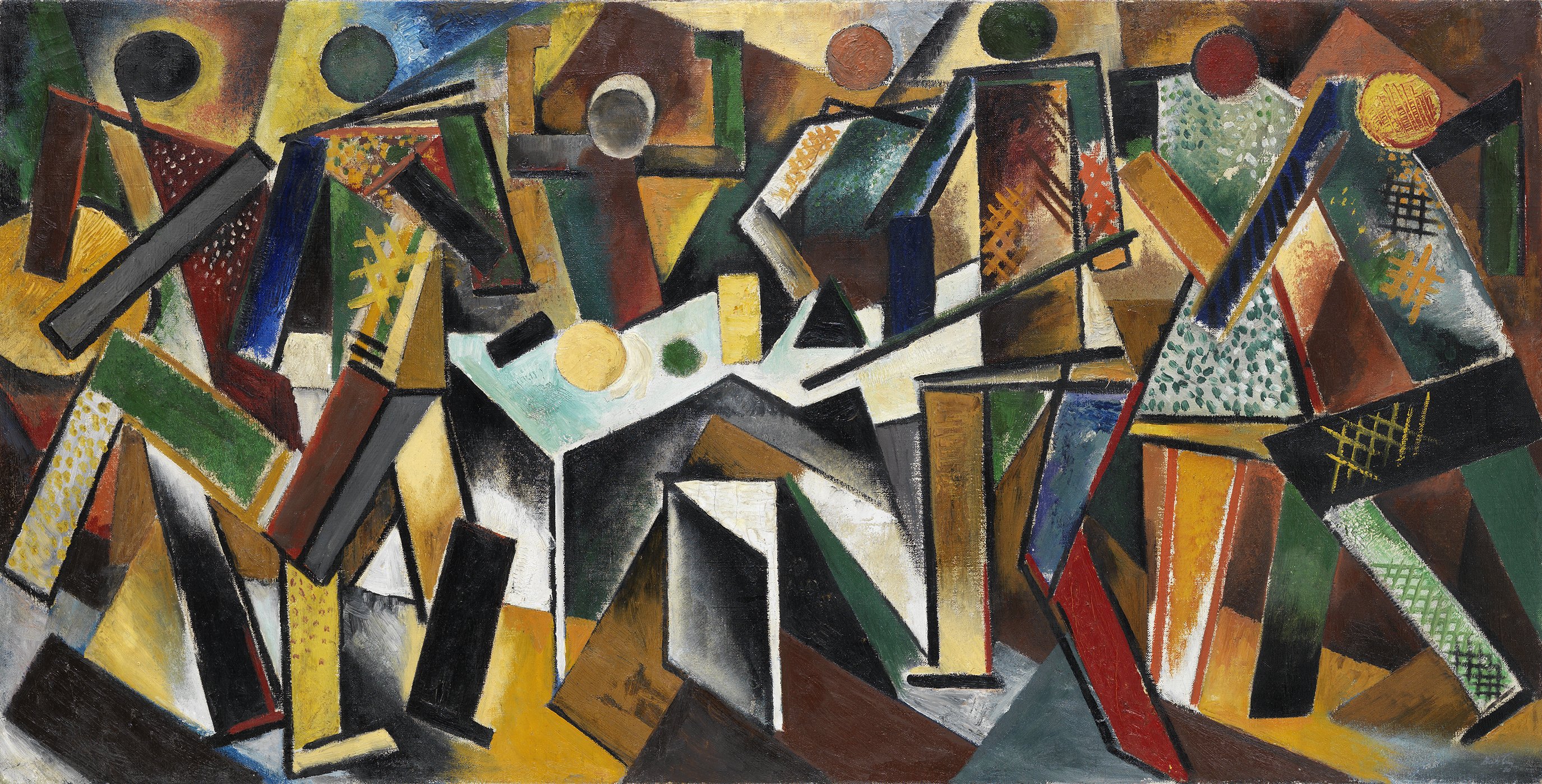 Jugadores de billar - Stepanova, Varvara Fedorovna. Museo Nacional ...